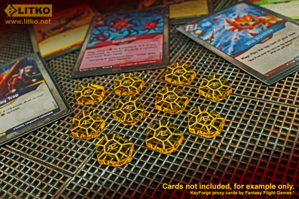 AEmber Tokens Forged Key Card Game Transparent Yellow 10
