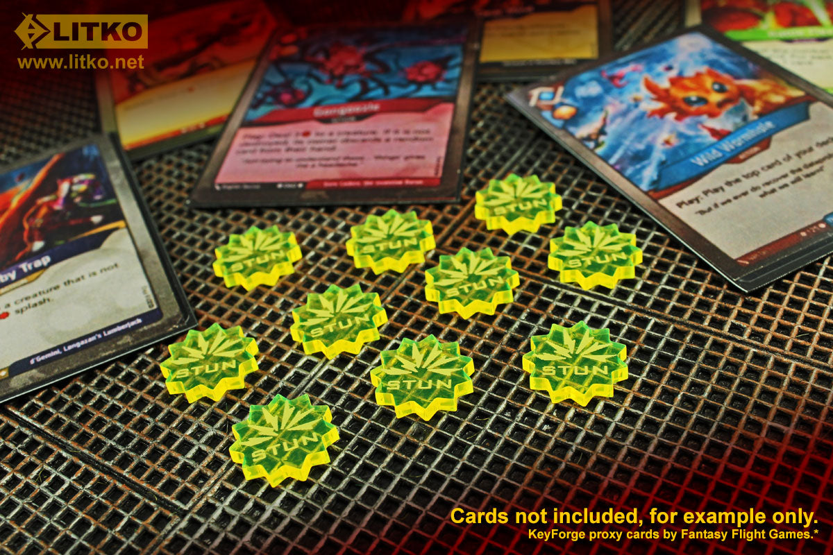 Stun Tokens Forged Key Card Game Fluorescent Yellow 10