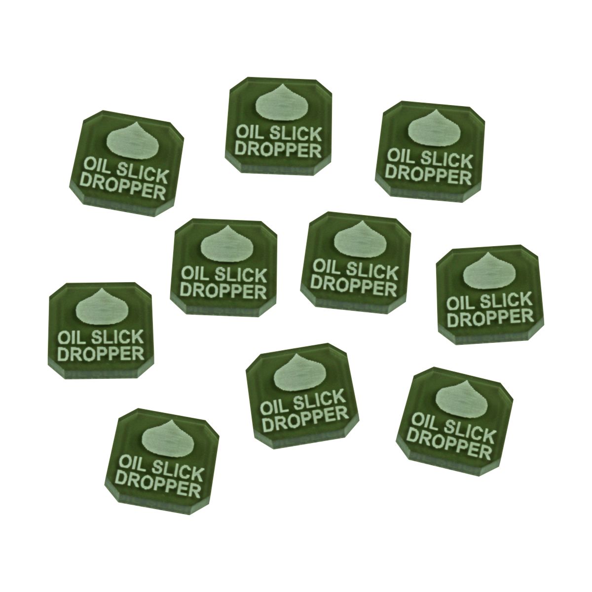 Gaslands Oil Slick Dropper Ammo Tokens Translucent Grey 10