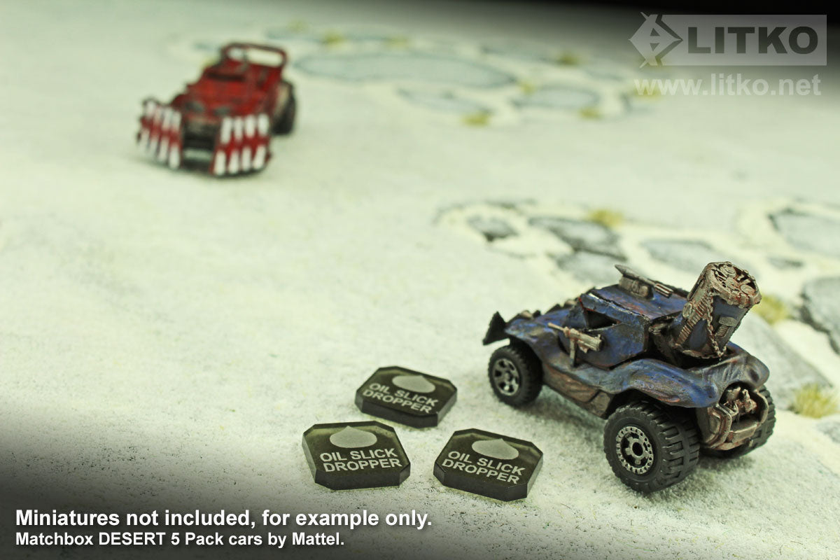 Gaslands Oil Slick Dropper Ammo Tokens Translucent Grey 10