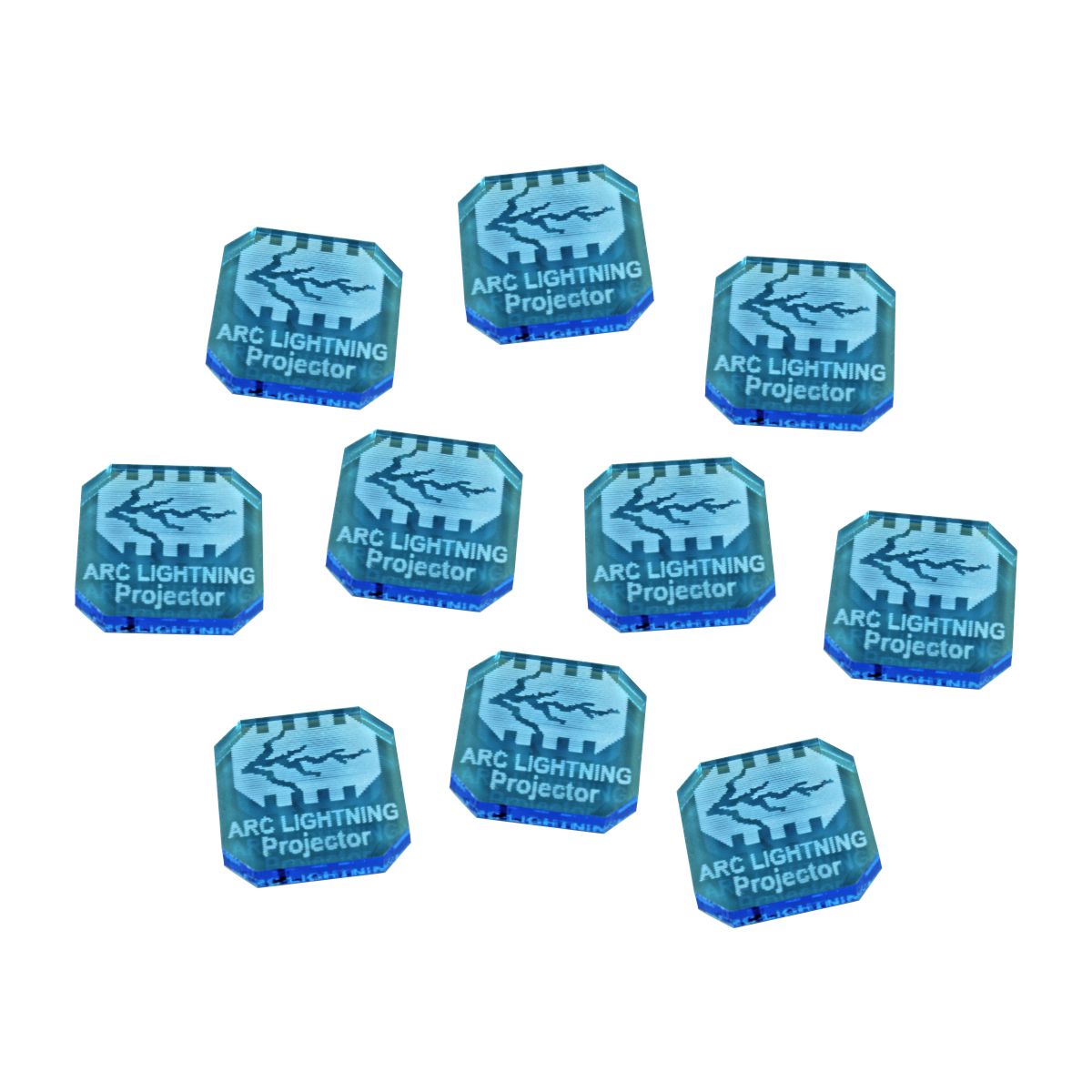 Gaslands Arc Lightning Projector Ammo Tokens Fluorescent Blue 10