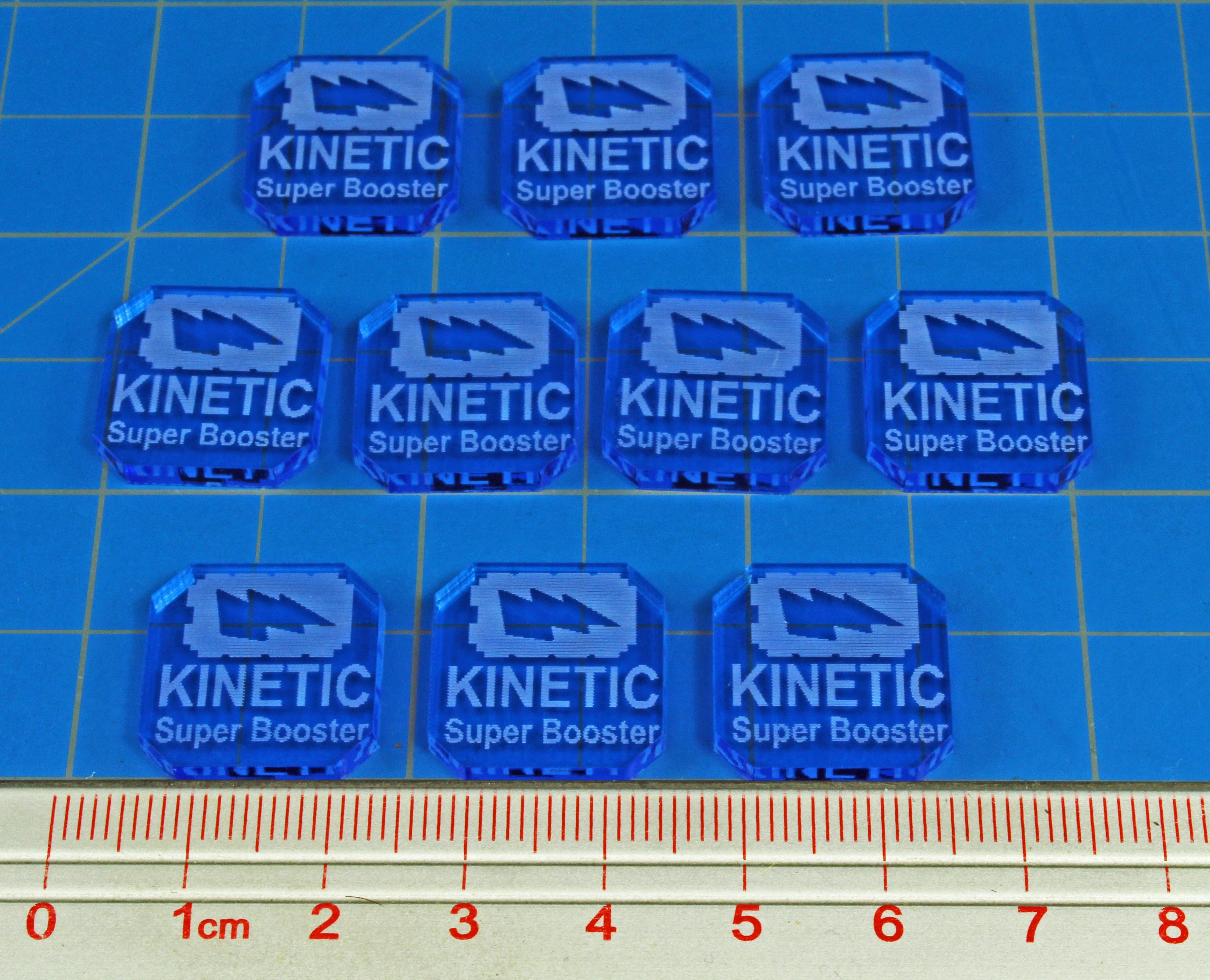 Gaslands Kinetic Super Booster Ammo Tokens Fluorescent Blue 10