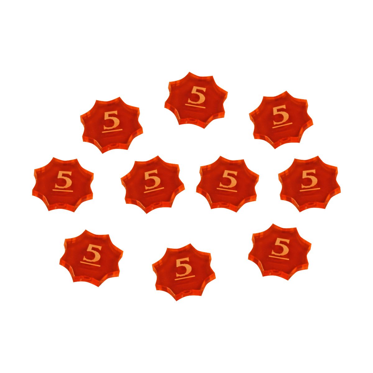5-Spice Tokens Dune Board Game Fluorescent Amber 10