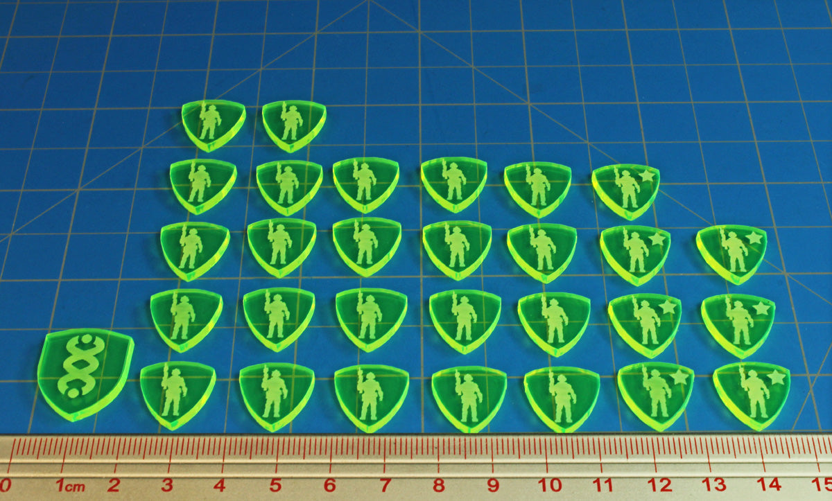 Light Green Player House & Force Tokens Dune Board Game Fluor Green 30