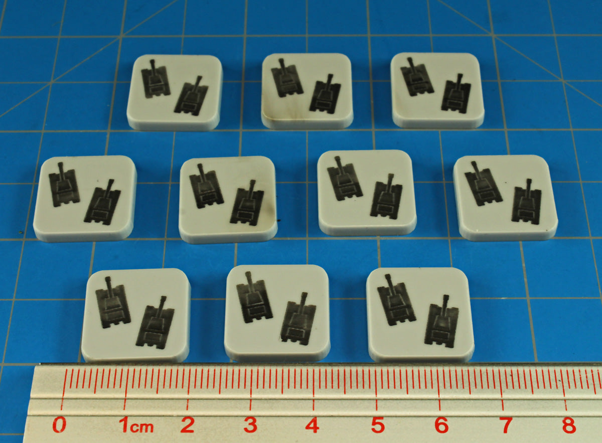 Axis Tank Ground Target Tokens Compatible with BRS Grey 10