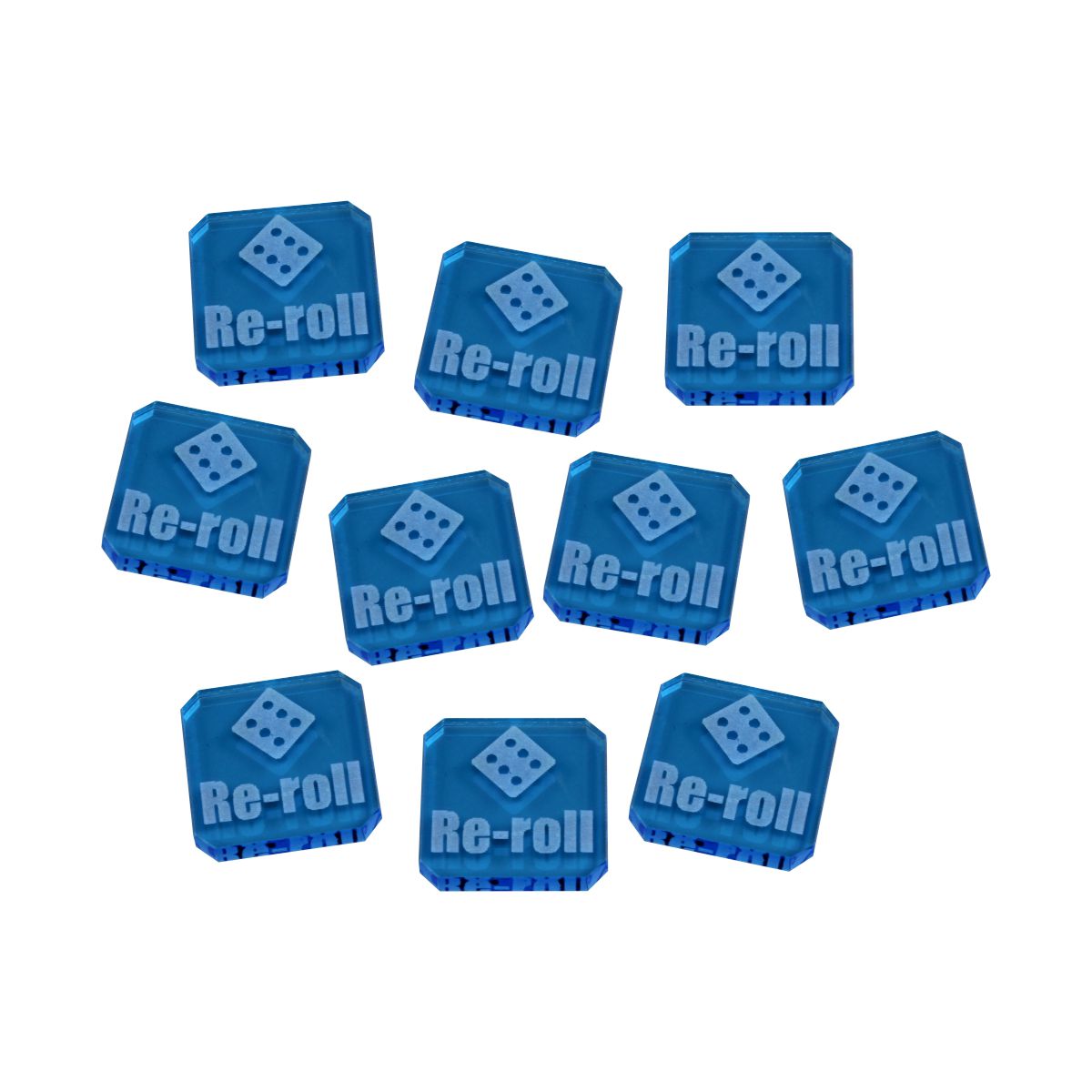 Re-roll Tokens WHv9 Fluorescent Blue 10