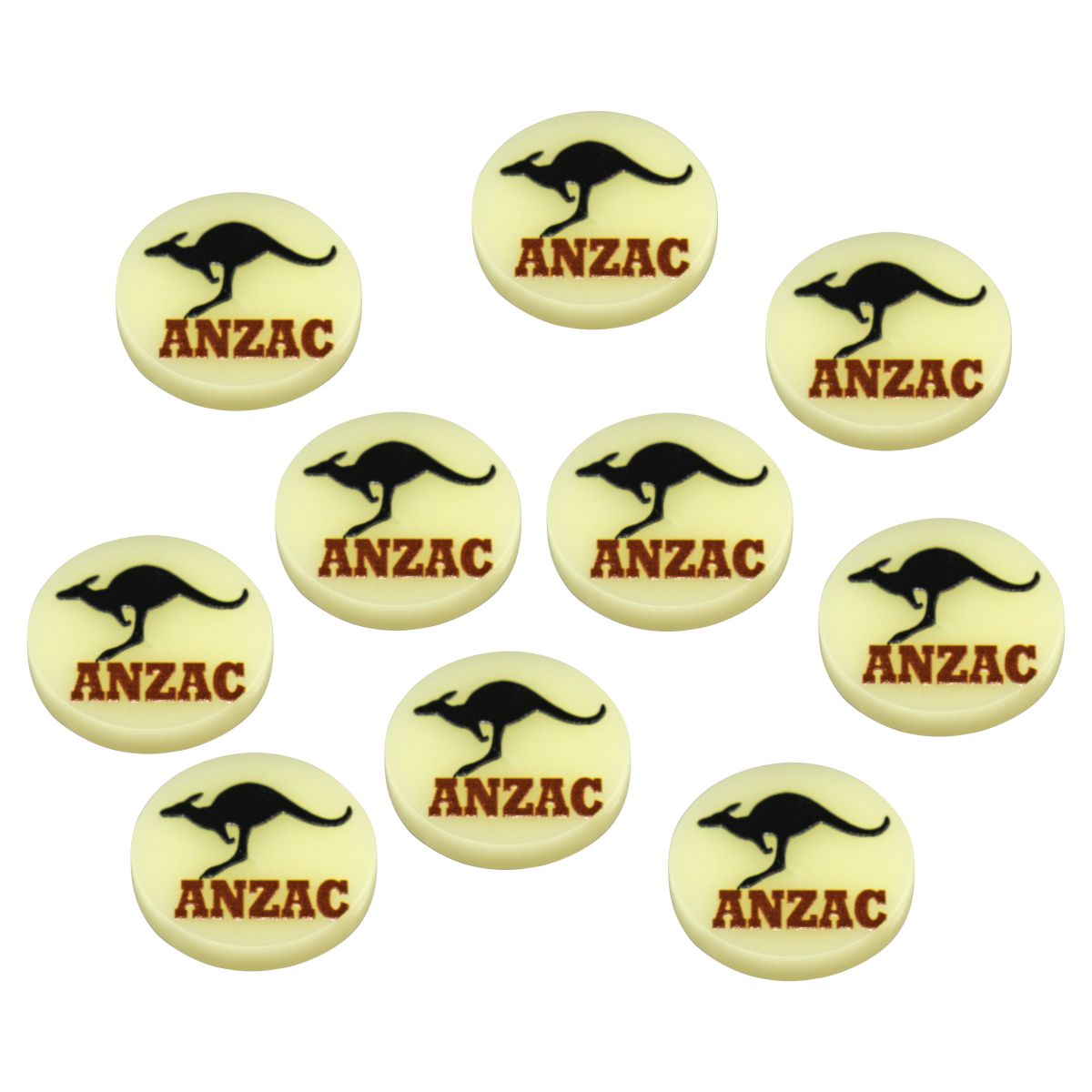 Premium Printed WWII N Africa Tokens Australian Anzac 10