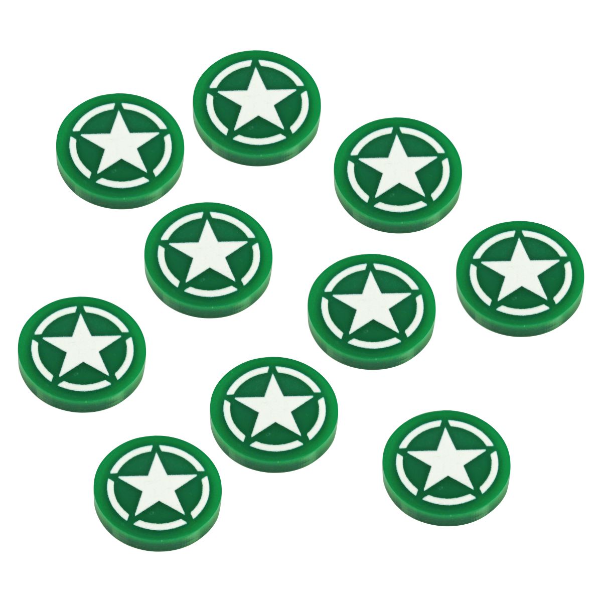 Premium Printed WWII Faction Tokens American Army Green Roundel 10
