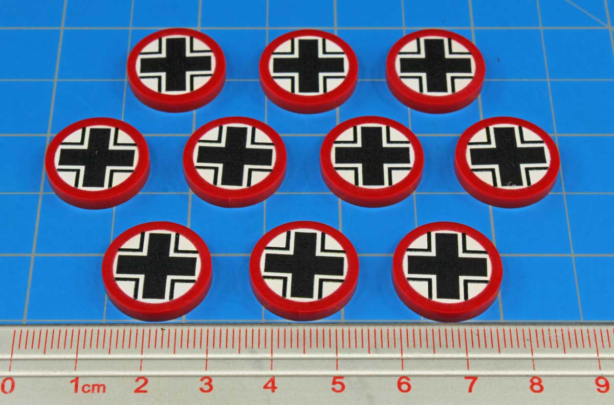 Premium Printed WWII Faction Tokens German National Cross 10