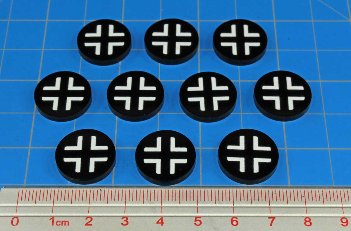 Premium Printed WWII Faction Tokens German Elite Cross 10