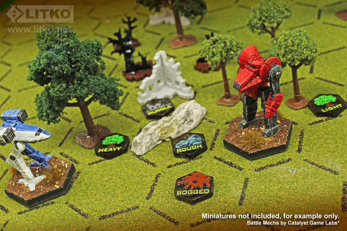 Premium Printed Mecha Battlefield Terrain Token Set 20