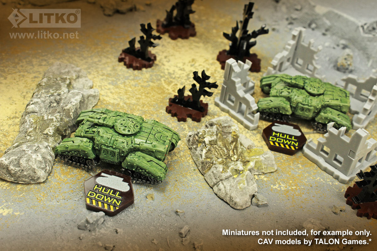 Premium Printed Mecha Hull Down Position Tokens 10