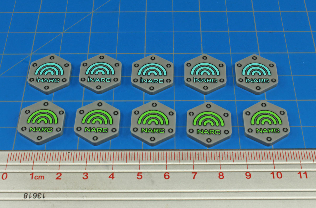 Premium Printed Mecha NARC/iNARC Missile Beacon Token Set 10