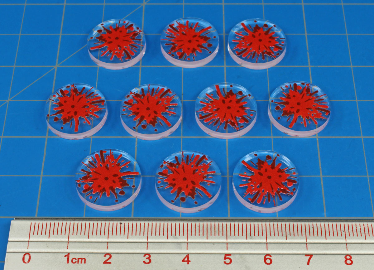 Premium Printed Dark Fantasy RPG Blood Stain Tokens Mork Borg 10