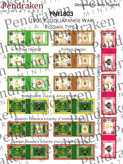 Pendraken 10mm Russo-Japanese War Flags Russian Type 2
