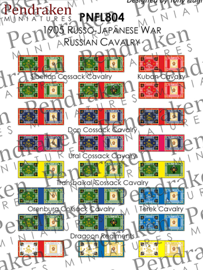 Pendraken 10mm Russo-Japanese War Flags Russian Cavalry