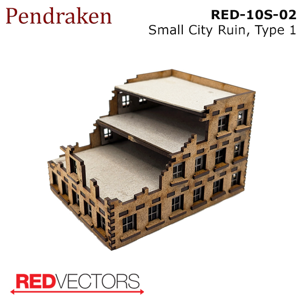 Red Vectors MDF 10mm Small city ruin, type 1