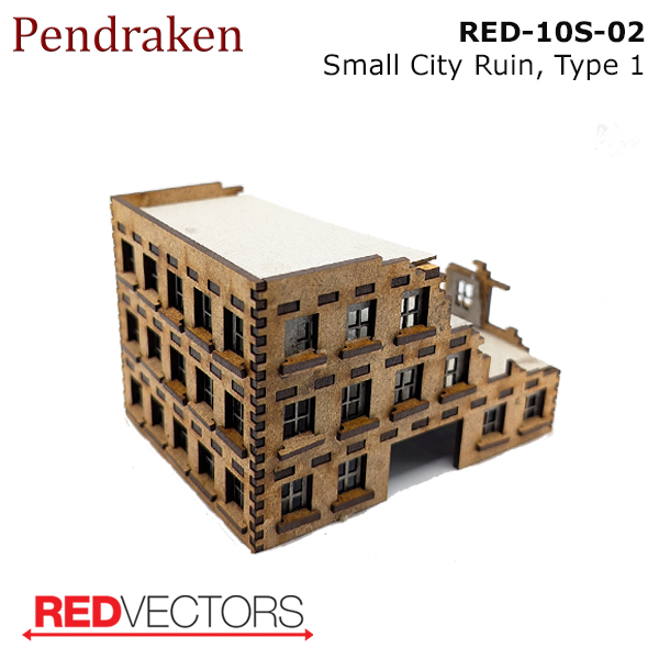Red Vectors MDF 10mm Small city ruin, type 1