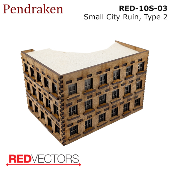 Red Vectors MDF 10mm Small city ruin, type 2