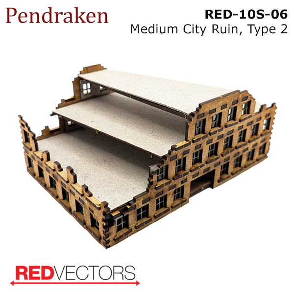 Red Vectors MDF 10mm Medium city ruin, type 2