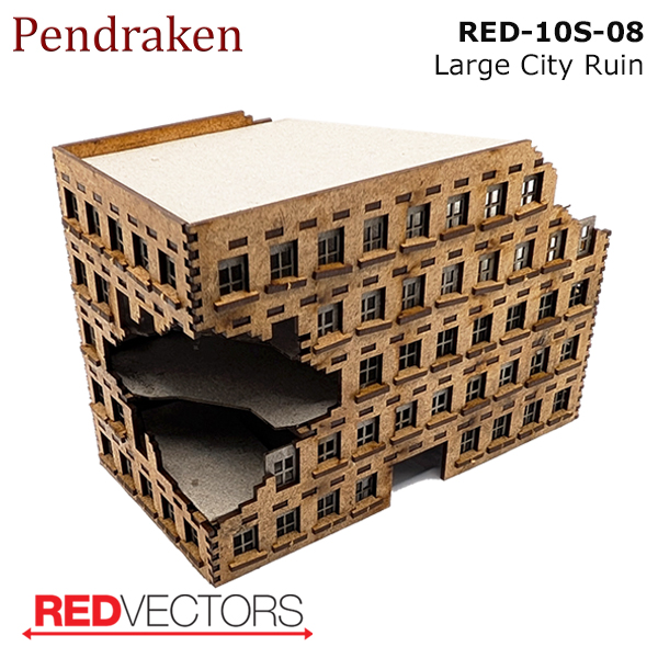 Red Vectors MDF 10mm Large city ruin