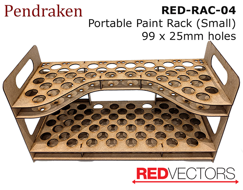 RED VECTORS MDF Portable Paint Rack Small