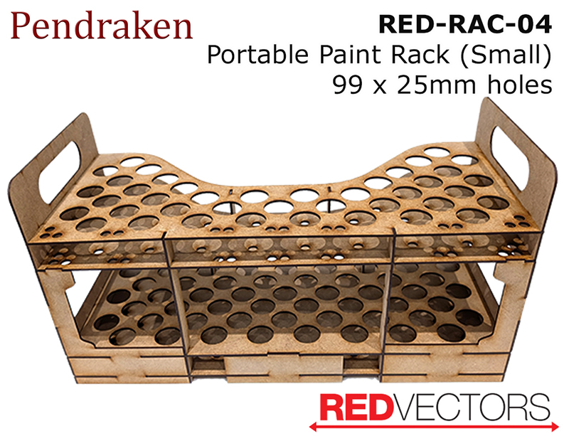 RED VECTORS MDF Portable Paint Rack Small