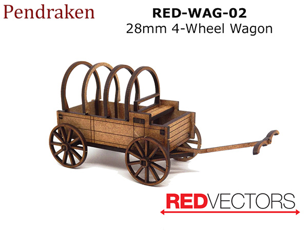 RED VECTORS MDF 28mm 4-wheel wagon