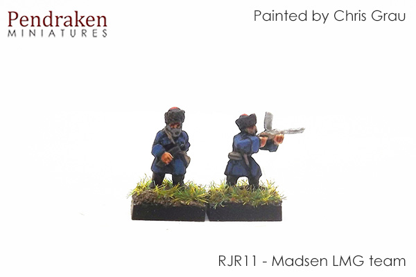 Pendraken 10mm 1905 Russo-Japanese War Russian Madsen LMG teams