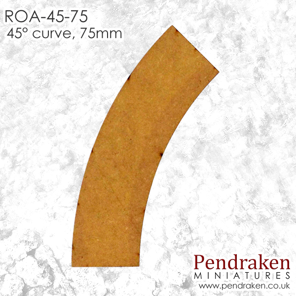 Pendraken Roads, 45 curve, 75mm width