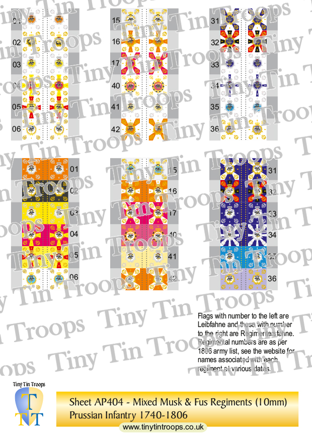 Tiny Tin Troops Flags Prussian Mix 10mm