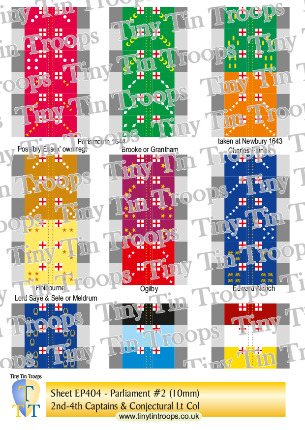 Tiny Tin Troops Flags Other Parliamentary Foot Sheet 2 10mm