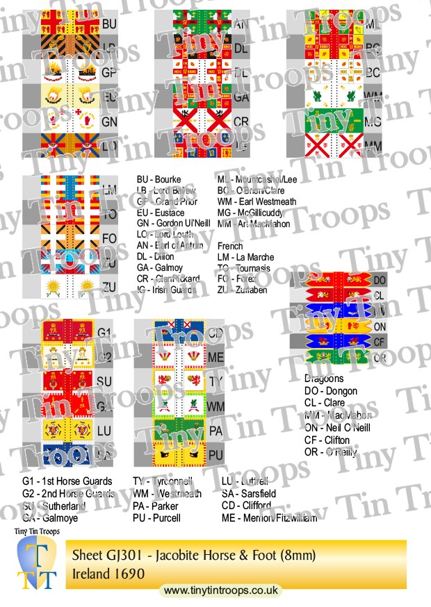 Tiny Tin Troops Flags Jacobite 8mm