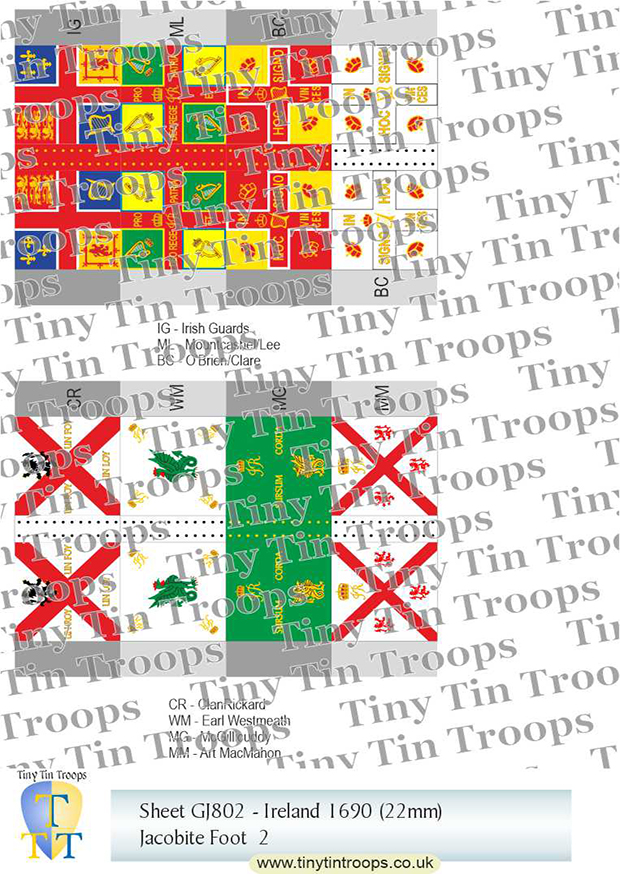 Tiny Tin Troops Flags Jacobite Sheet 2 22mm