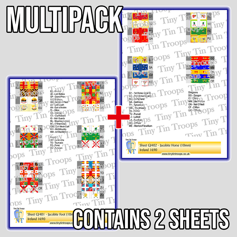Tiny Tin Troops Flags Jacobite Set 10mm