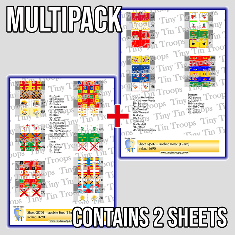 Tiny Tin Troops Flags Jacobite Set 12mm