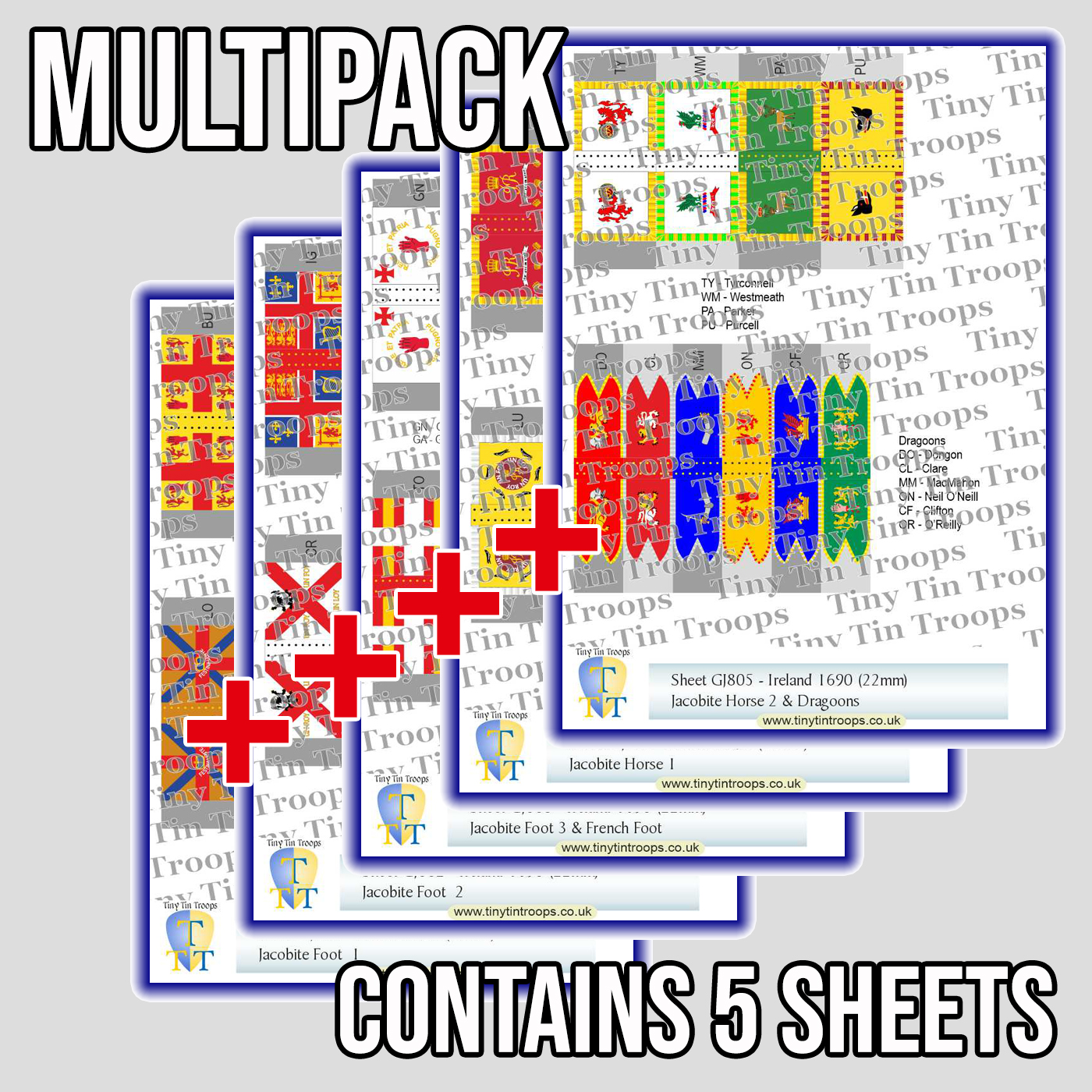 Tiny Tin Troops Flags Jacobite Set 22mm