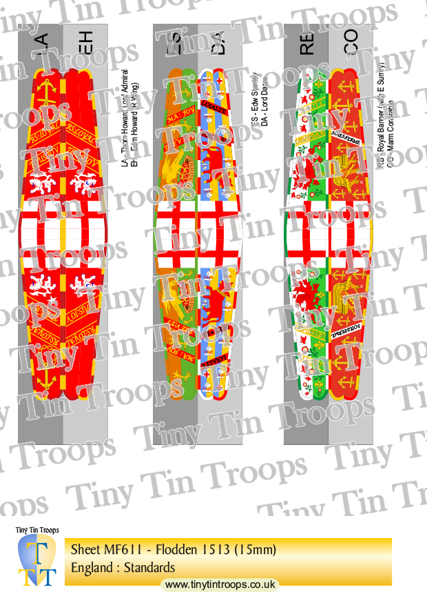 Tiny Tin Troops Flags Flodden English Set 15mm