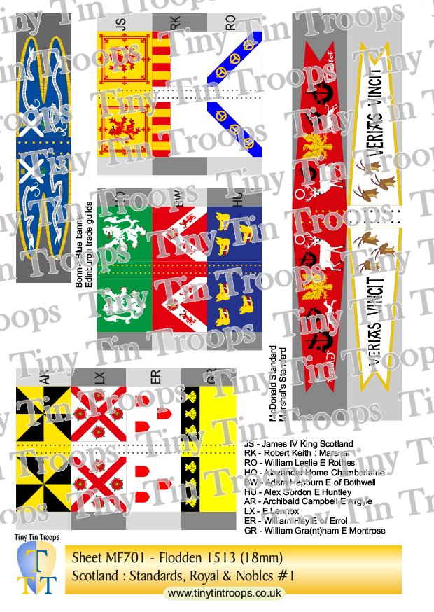 Tiny Tin Troops Flags Flodden Scottish Set 18mm