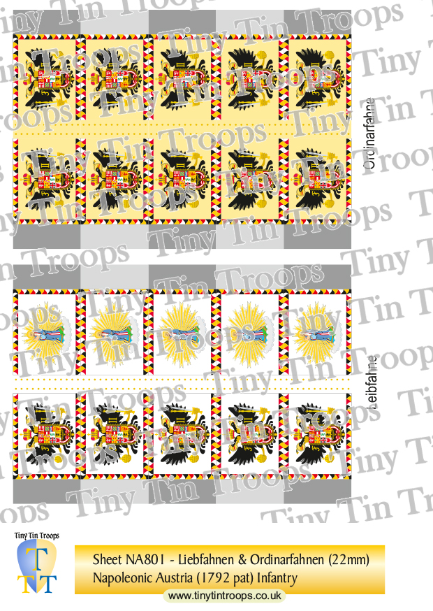 Tiny Tin Troops Flags Austrian 22mm