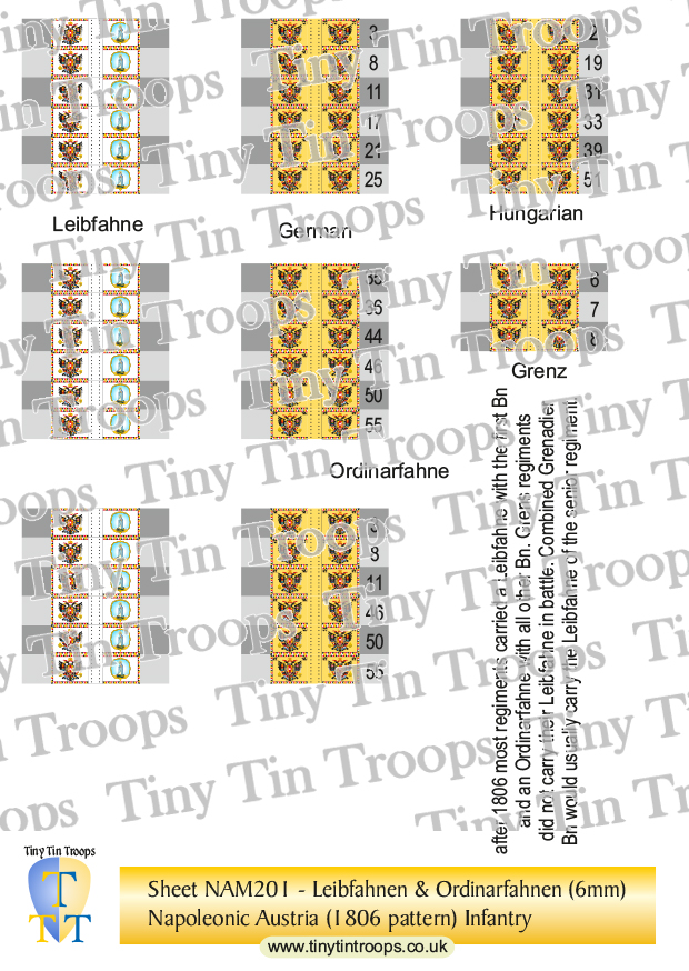 Tiny Tin Troops Flags Austrian 6mm