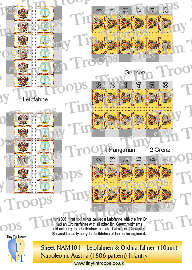 Tiny Tin Troops Flags Austrian 10mm