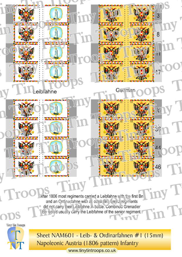 Tiny Tin Troops Flags Austrian Sheet 1 15mm