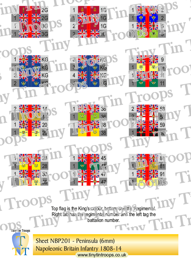 Tiny Tin Troops Flags British Peninsula 6mm
