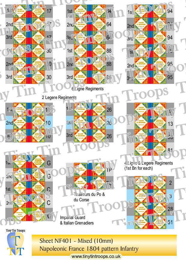 Tiny Tin Troops Flags French 10mm