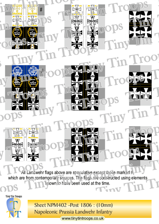 Tiny Tin Troops Flags Austrian Sheet 2 10mm