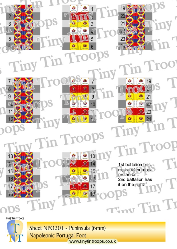 Tiny Tin Troops Flags Portuguese 6mm