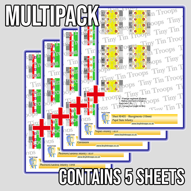 Tiny Tin Troops Flags Risorgimento ItalianSet 10mm