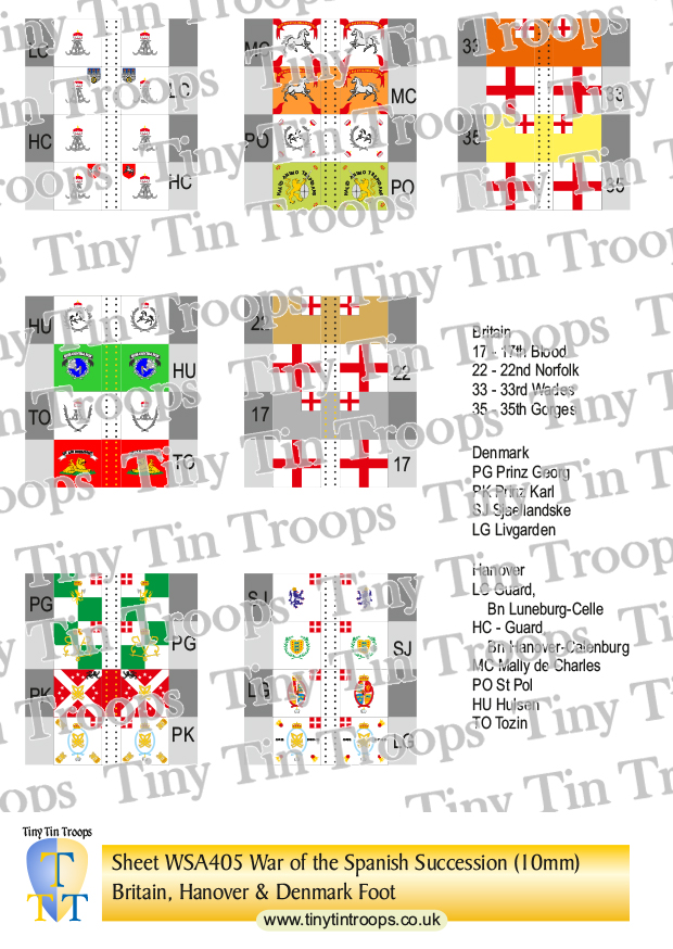 Tiny Tin Troops Flags Britain & Allies Sheet 5 10mm