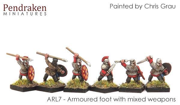 Pendraken 10mm ANCIENTS Late Roman Armoured foot with mixed weapons